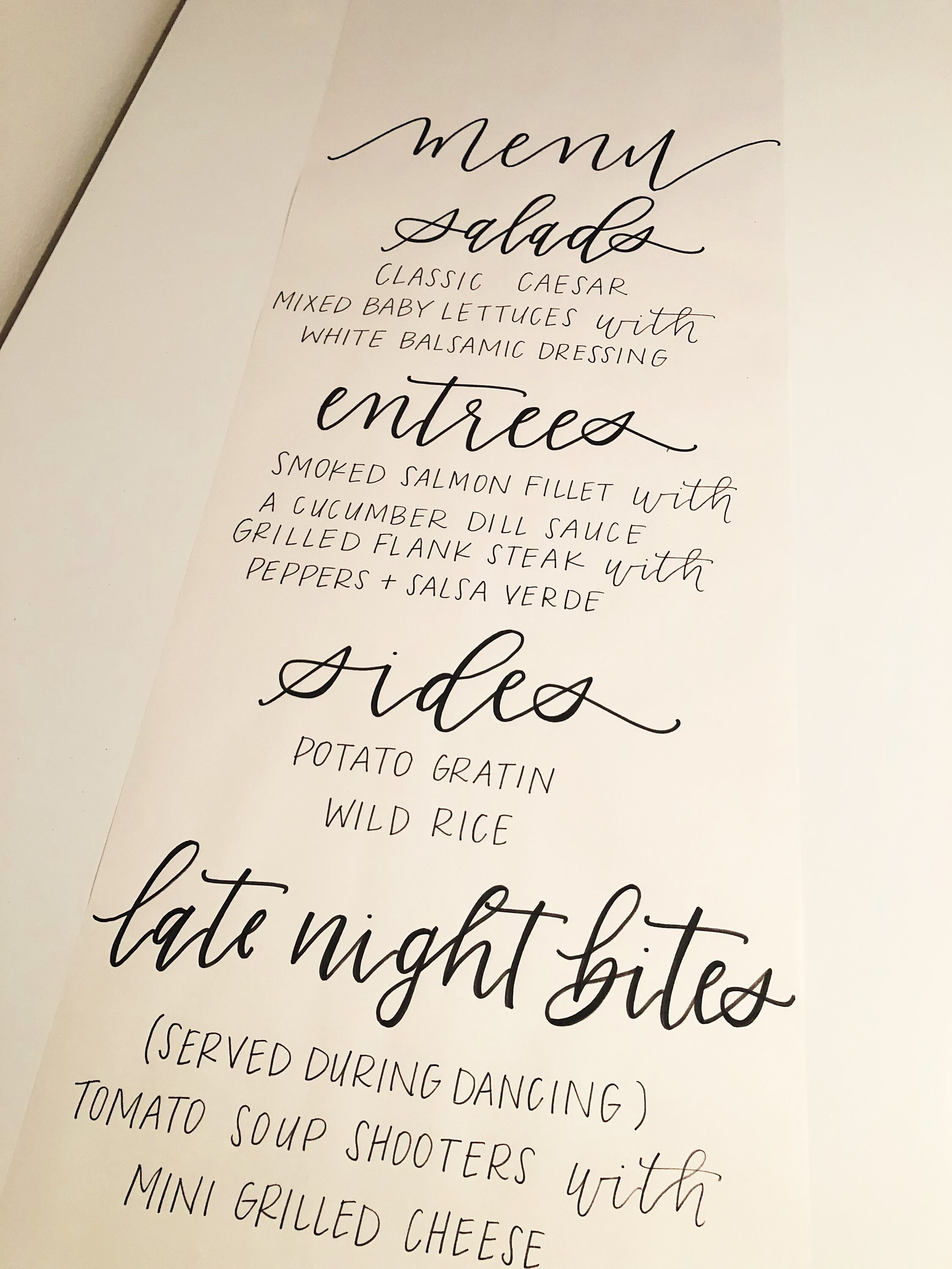 Custom Handlettered Calligraphy Menu Banner Menu Banner - Etsy