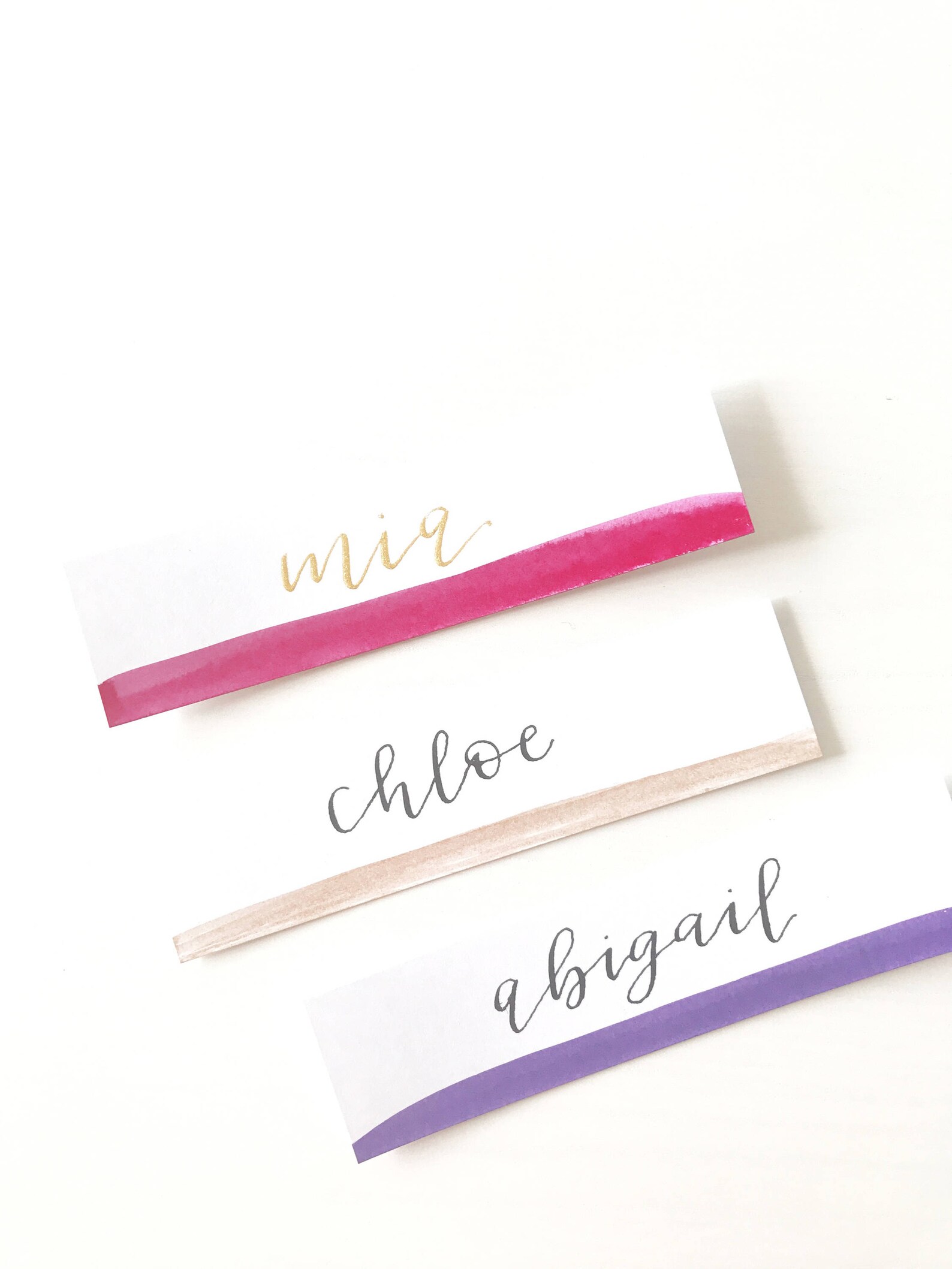 Lay Flat Mini Calligraphy Place Cards Modern Calligraphy | Etsy