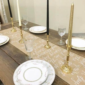 Custom Handlettered Calligraphy Kraft Paper Table Runner | Etsy Canada