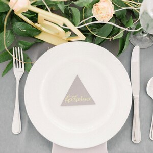 Triangle Place Cards Flat Lay Modern Calligraphy Place Cards - Etsy