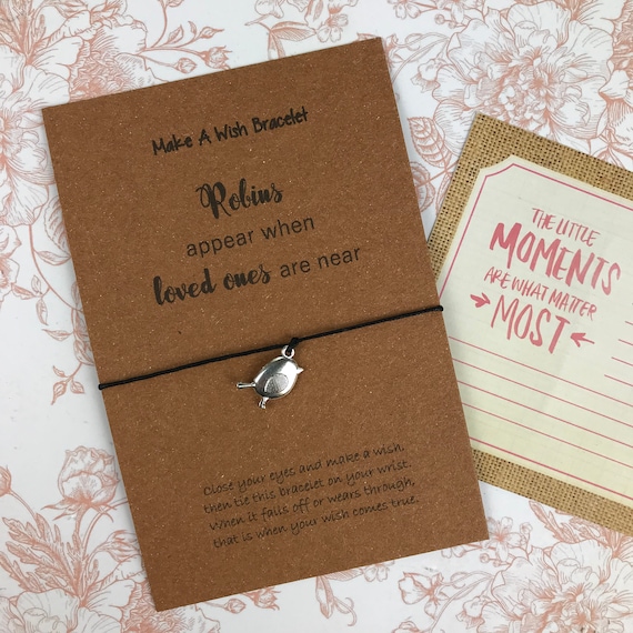 Wish Bracelet Charm Bracelet Robin Robin Bracelet Robin | Etsy