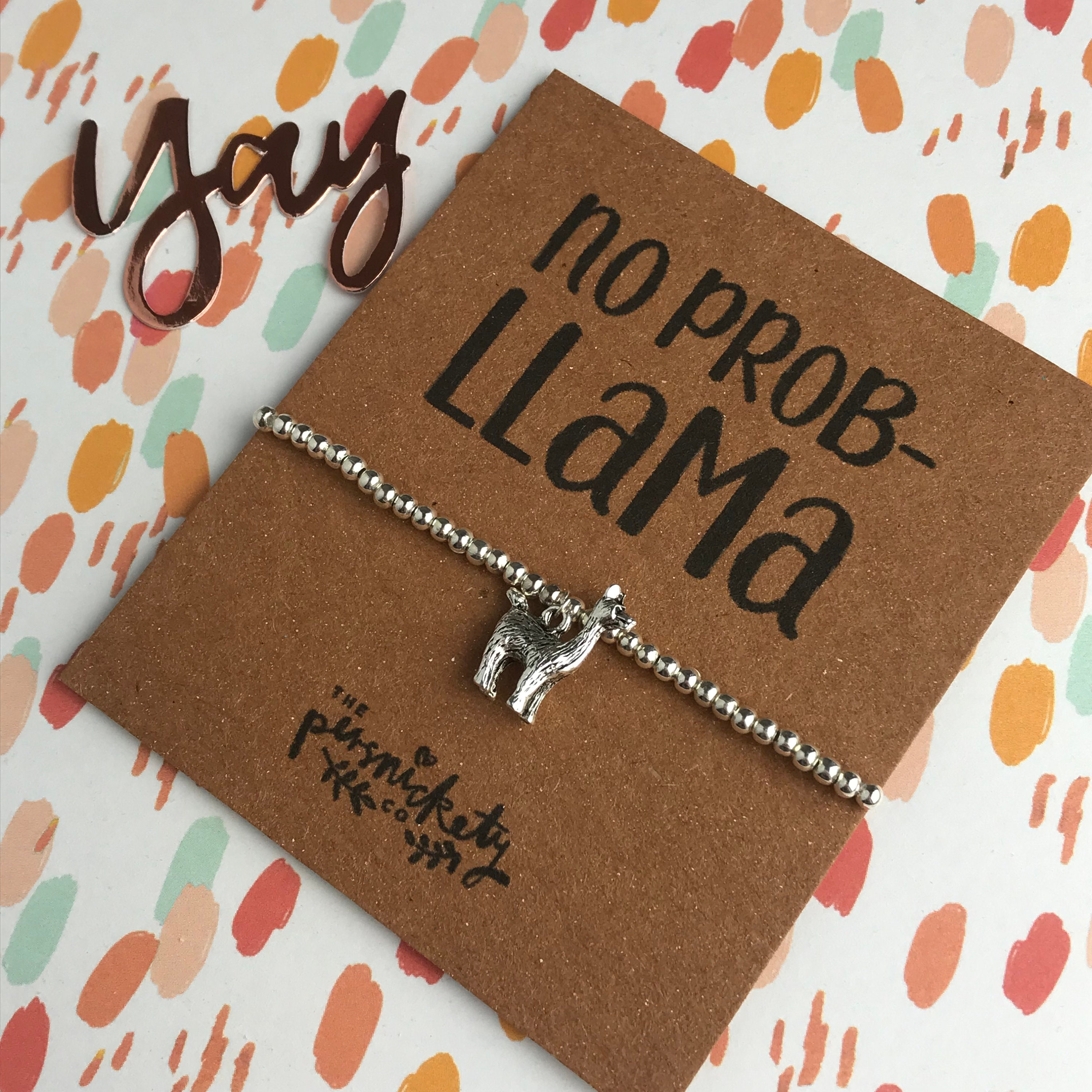 Llama Bracelet, Llama Charm Bracelet, Beaded Charm Bracelet, Llama ...