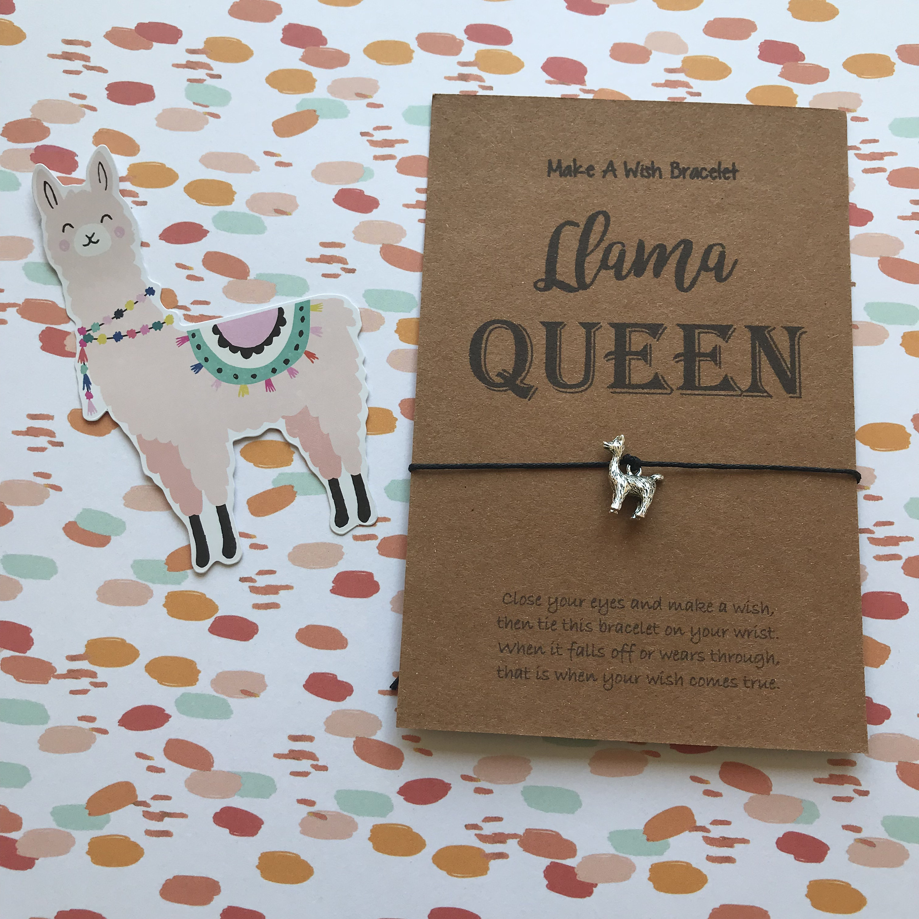 Wish Bracelet Charm Bracelet Llama Queen Llama Llama | Etsy UK