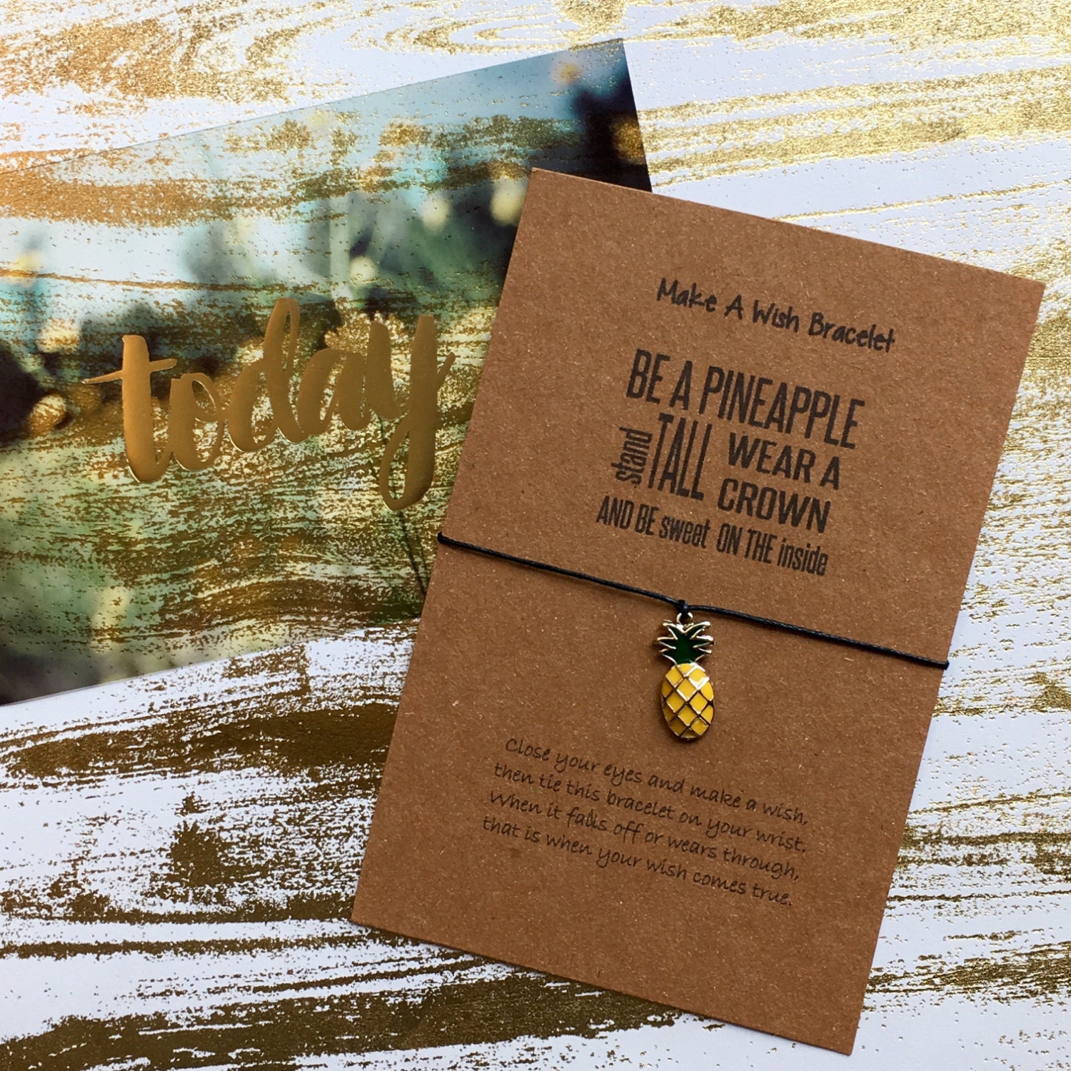 Make A Wish Bracelet Charm Bracelet Wish Bracelet Pineapple | Etsy