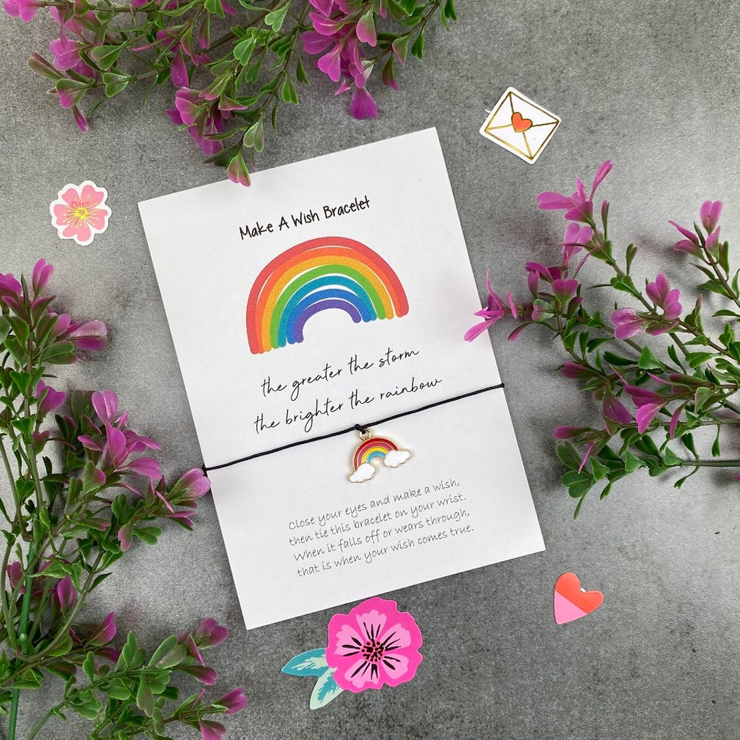 Rainbow Wish Bracelet, Rainbow Gift, the Greater the Storm the Brighter ...