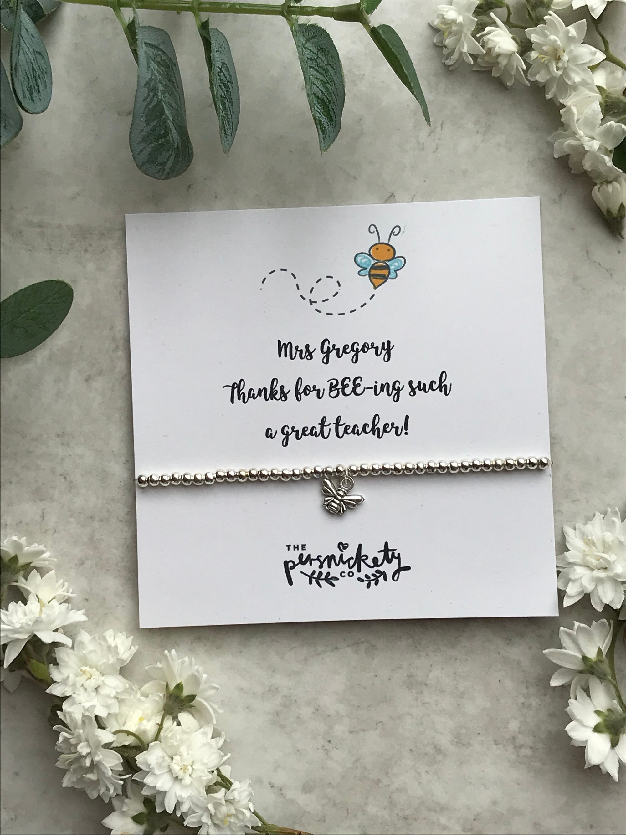 Teacher Gift Teacher Bracelet Charm Bracelet Beaded Charm | Etsy UK