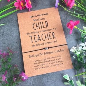 Teacher Gift Teacher Appreciation Wish Bracelet Gift for - Etsy