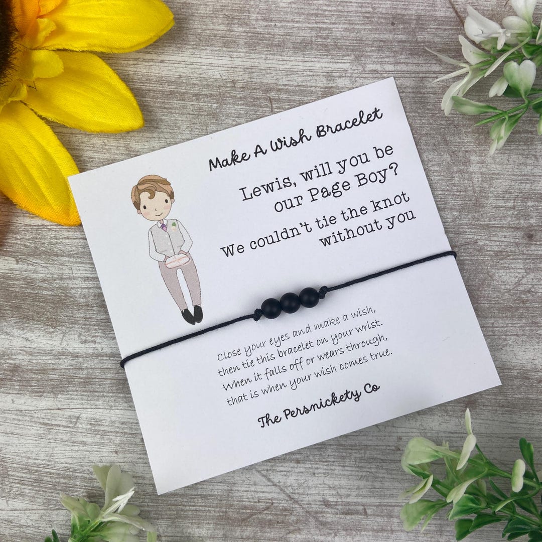 Page Boy, Page Boy Gift, Will You Be Our Page Boy? Wish Bracelet, Gift ...