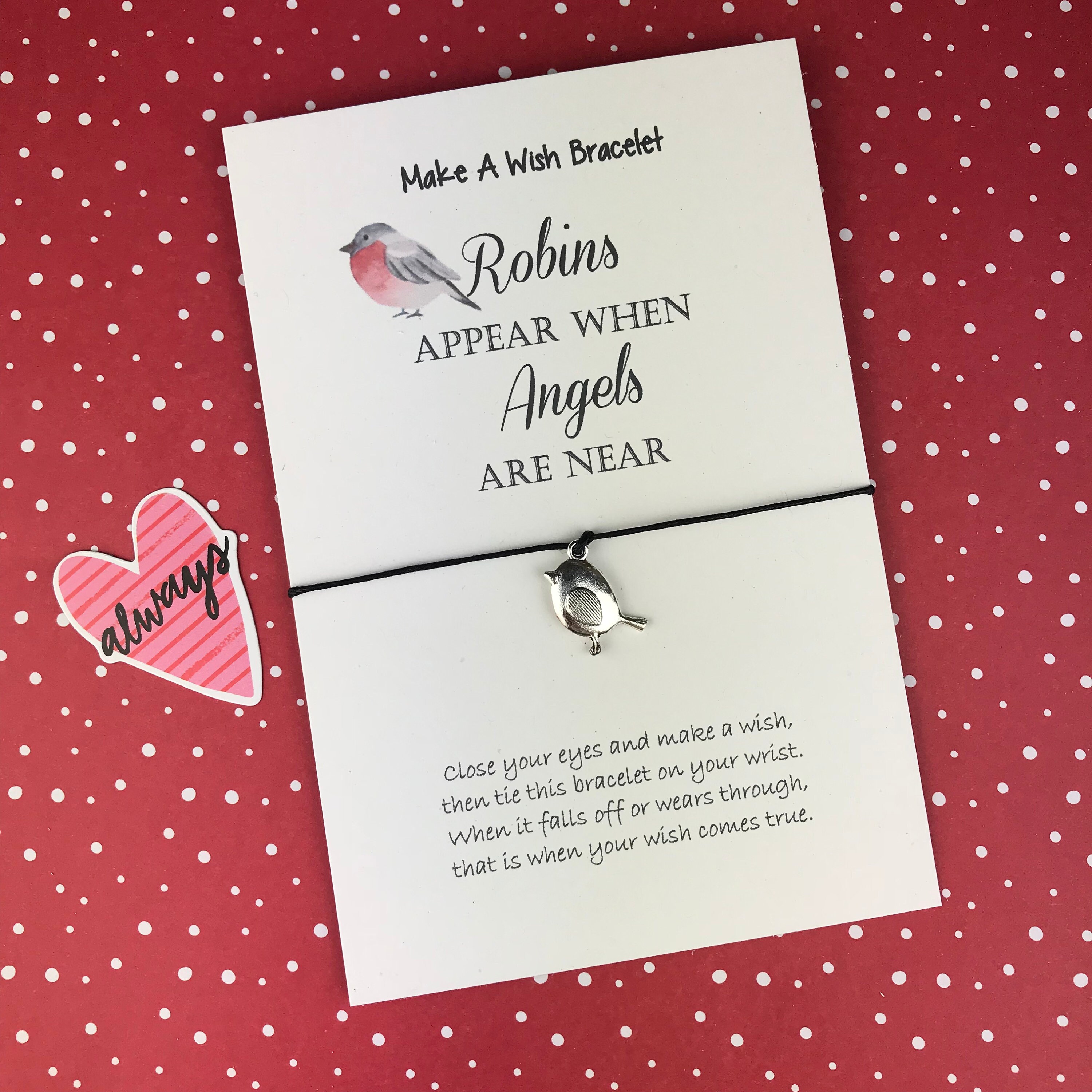 Robin Wish Bracelet Charm Bracelet Robin Bracelet Make A - Etsy