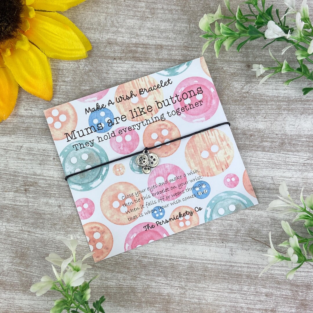 Gift for Mum, Mums Are Like Buttons, Mother's Day Gift, Charm Bracelet ...