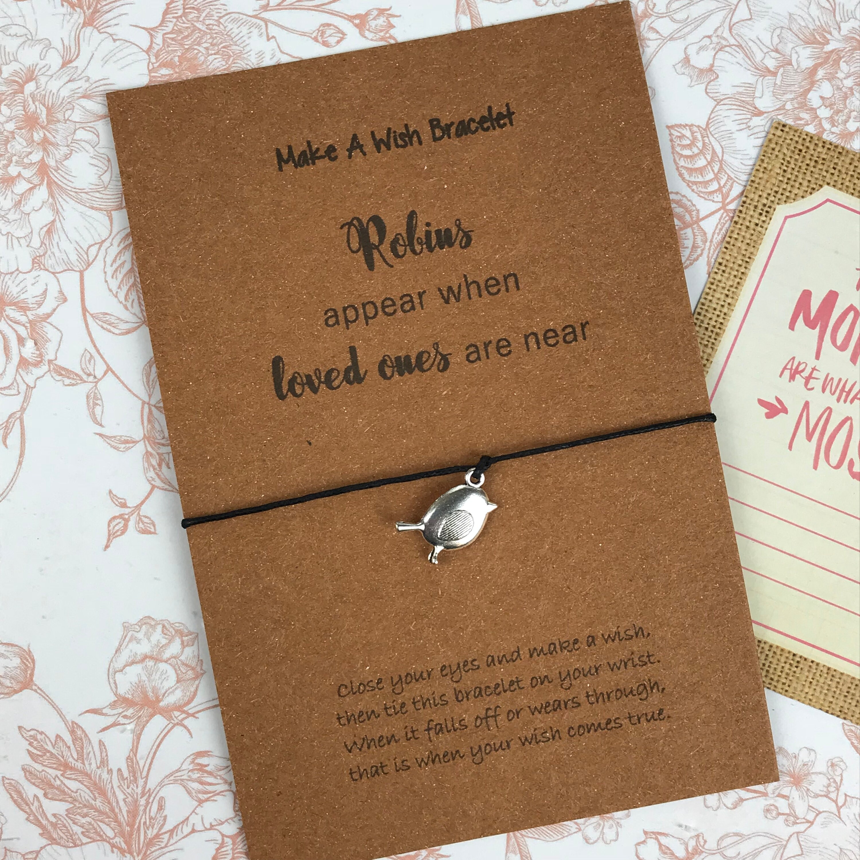 Wish Bracelet Charm Bracelet Robin Robin Bracelet Robin - Etsy UK