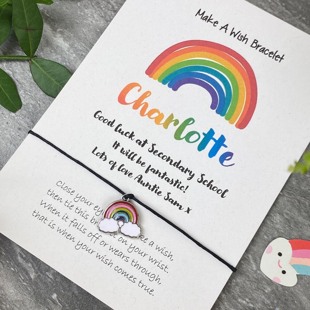 Good Luck at Secondary School Wish Bracelet Back to School - Etsy UK