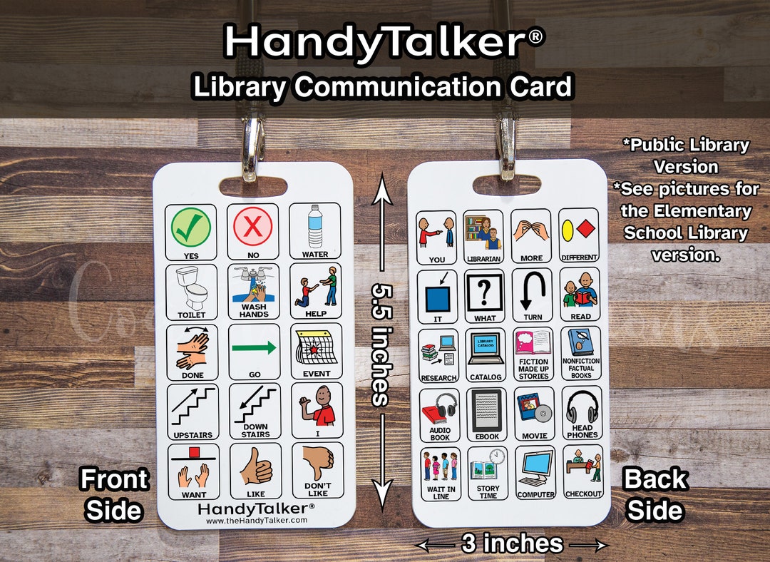 Handytalker® Library Communication Board: Non Verbal AAC Aid - Etsy