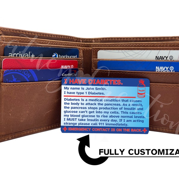 Diabetes Id Card - Etsy