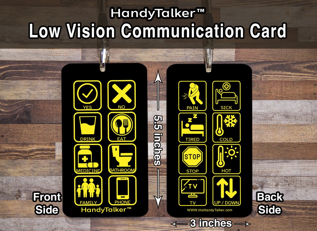 Handytalker® - Low Vision High Contrast Communication Card for Basic ...