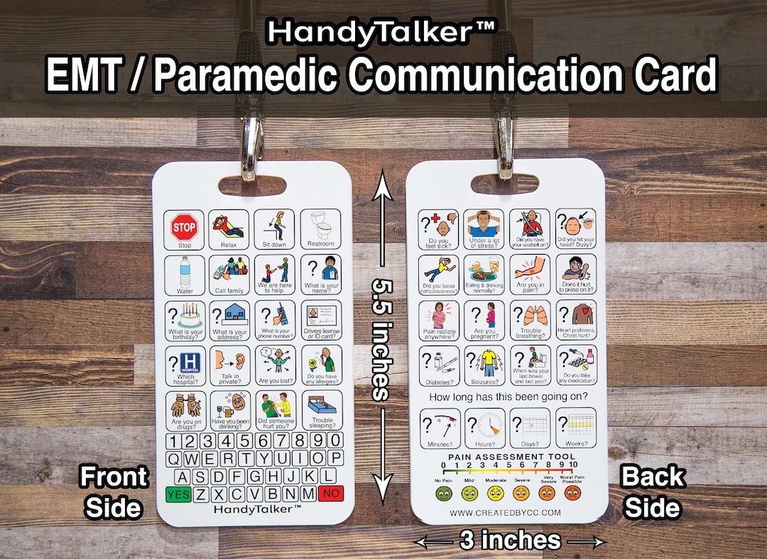EMT Paramedic Communication Board: Portable AAC Device - Etsy