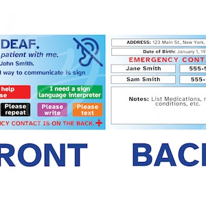 Deaf Awareness Wallet ID Card. Fully Customizable to You! - Etsy