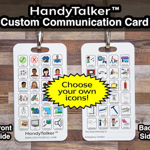 Handytalker™ CUSTOM Communication Board for Non Verbal Adults - Etsy