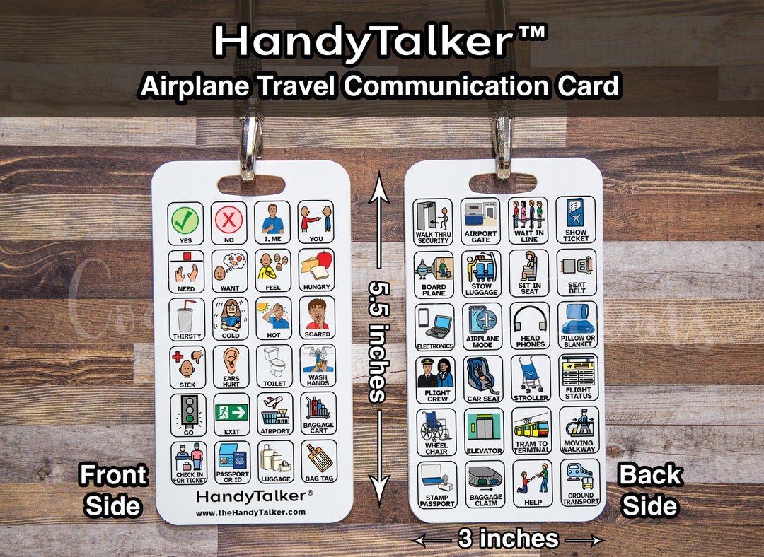 Handytalker® Airplane Travel Communication Card AAC Portable Device ...