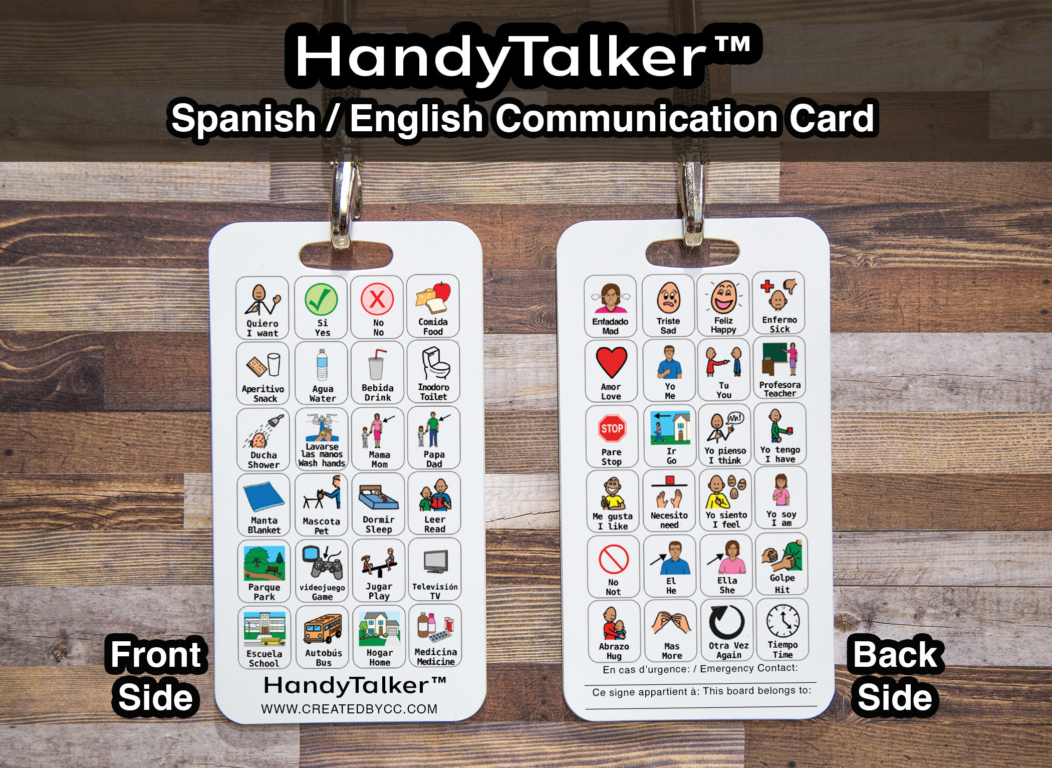 Handytalker® English Spanish Communication Board: AAC Waterproof Aid - Etsy