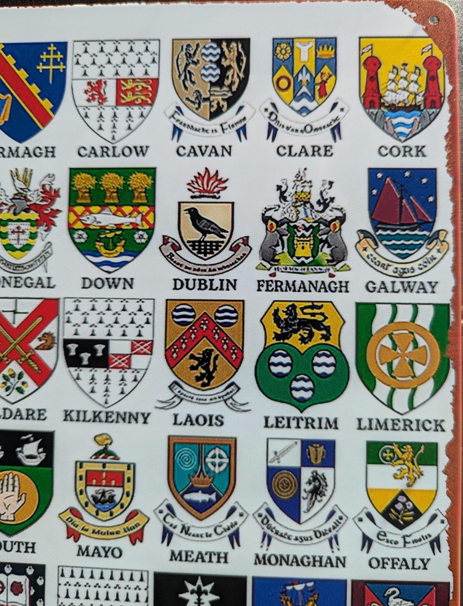 Counties of Ireland Eire Rectangular Metal Sign- 30 X 20 Cm/ 16 X 8 ...