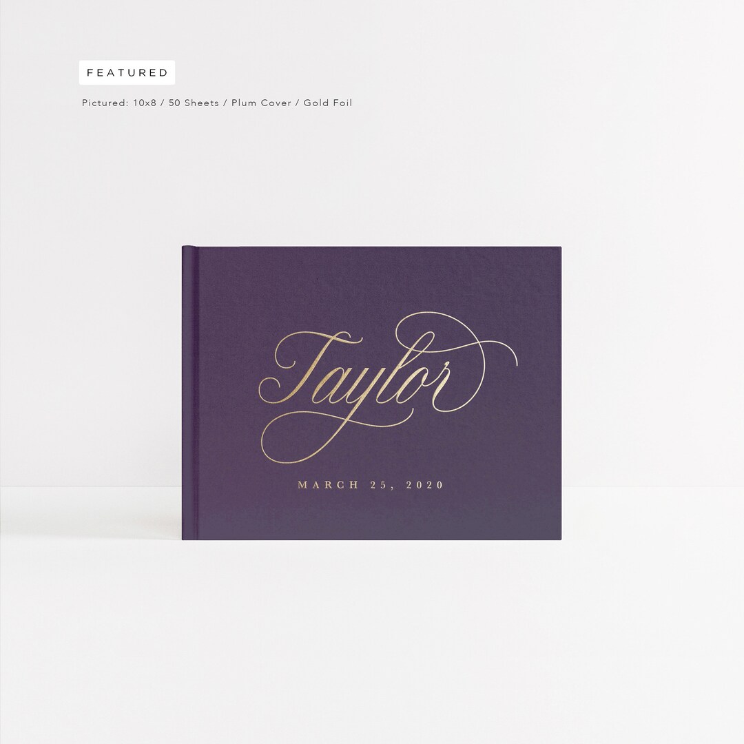 Wedding Guest Book Wedding Sign in Album Purple Hardcover - Etsy