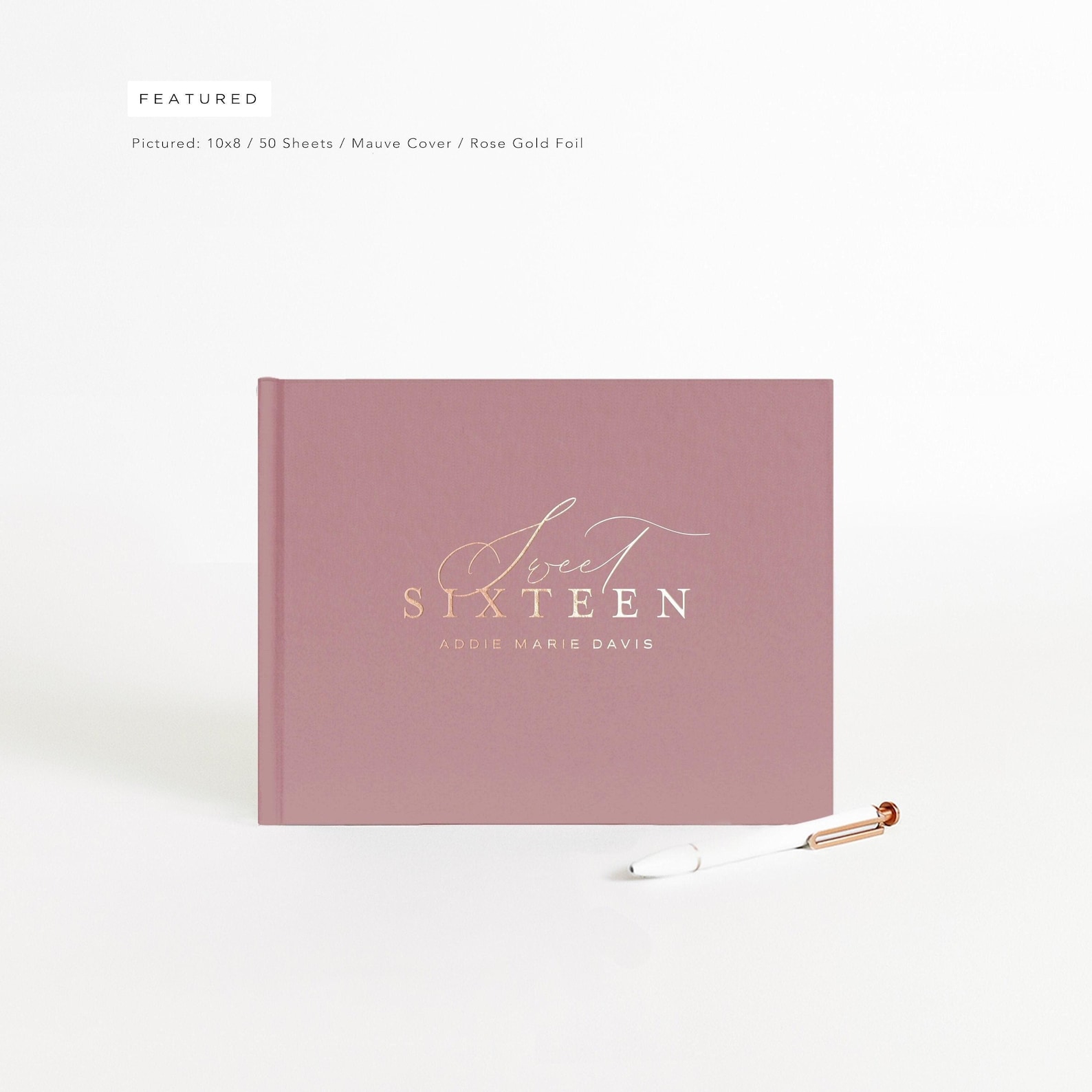 Sweet 16 Guest Book | Birthday Sixteen Book | Real Gold Foil Guestbook ...