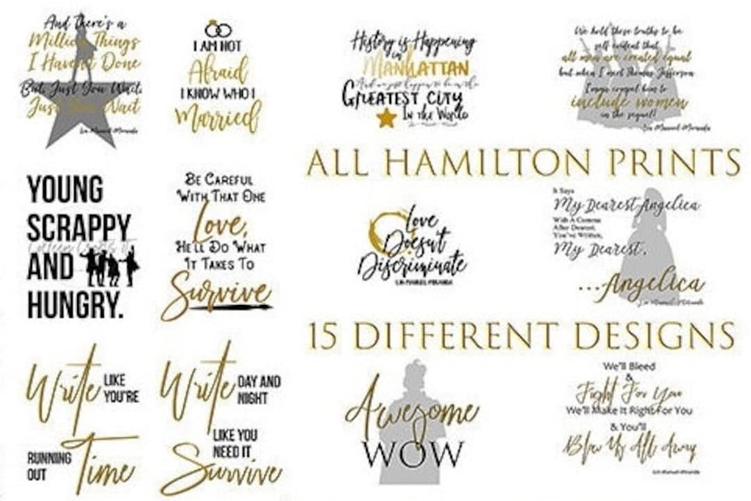 Hamilton Quotes Print Bundle: Lin Manuel Miranda Art (digital Download ...