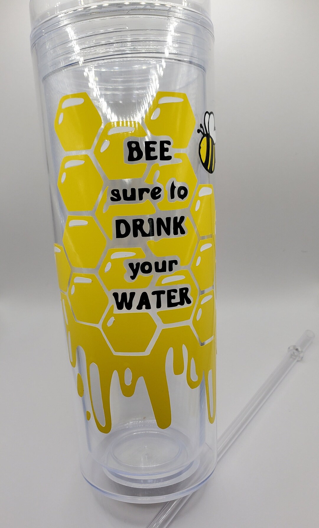 Bee Sure to Drink Your Water Clear Tumbler - Etsy