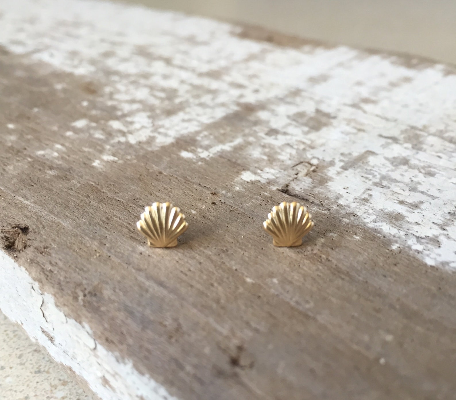 Tiny Shell Stud Earrings - Etsy