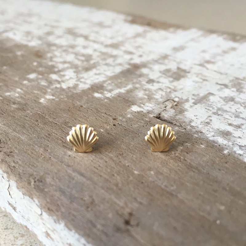 Shell Stud Earrings - Etsy