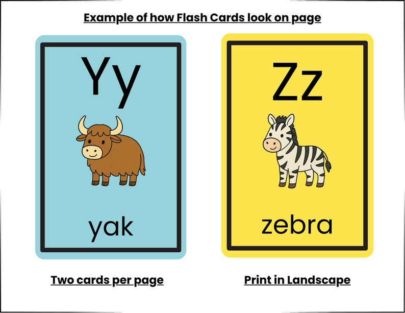 Printable Alphabet Flash Cards for Kids – 13 Pages, A-Z Letter Sounds ...