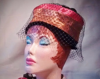 Vintage Pale Mauve Lamp Shade-Style Hat with Lavender Silk | Etsy