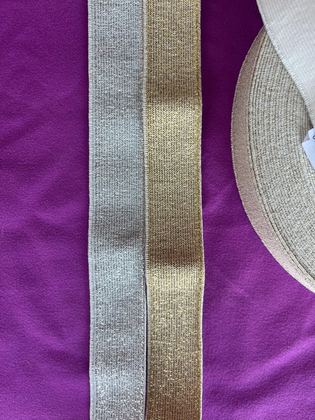 Glitter Elastic Band: Gold & Silver Rubber Webbing - DIY Sewing - Etsy