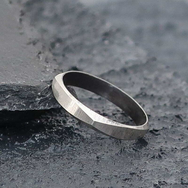 Oxidized Silver Engagement Ring - Etsy