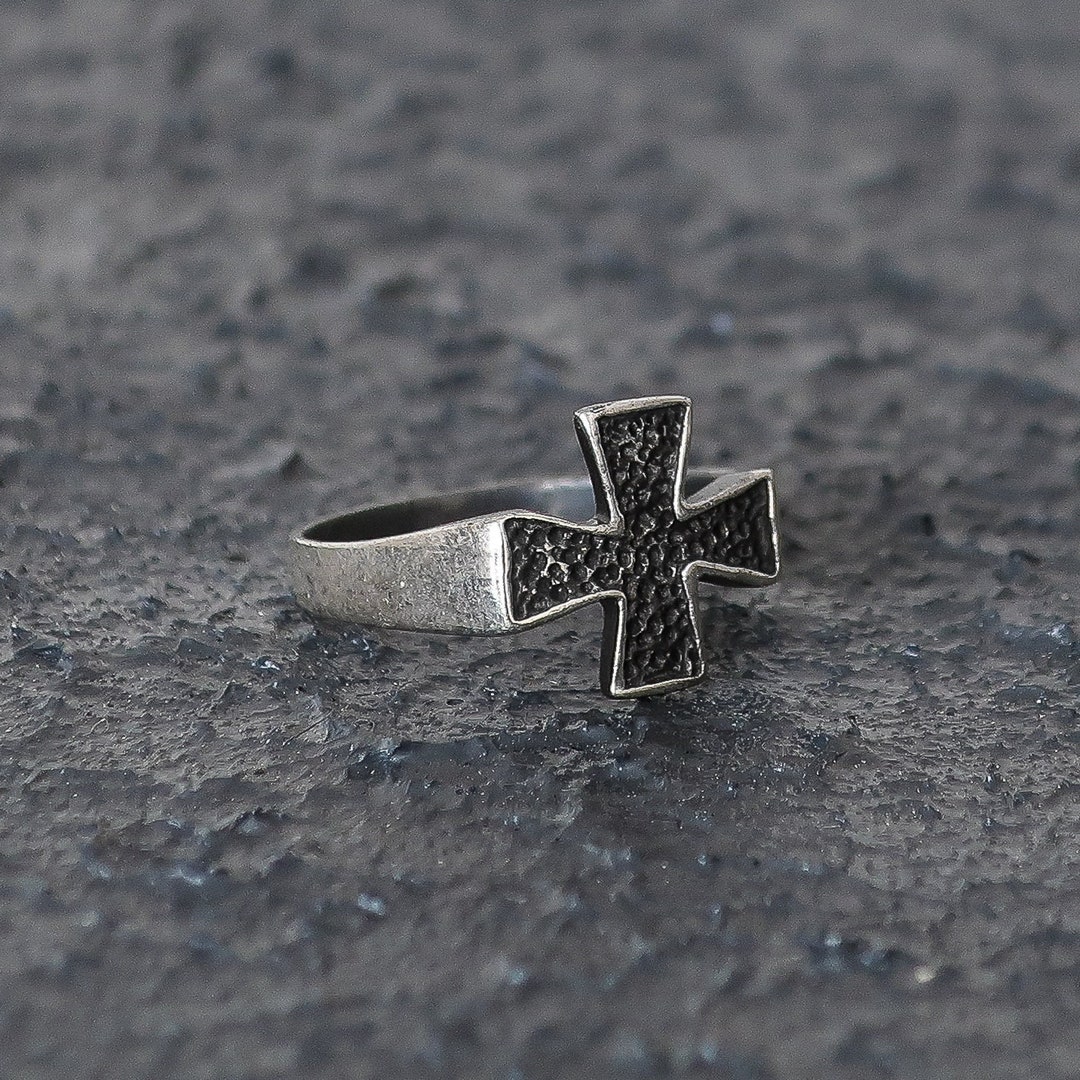 Ancient Cross Ring Sterling Silver Cross Ring Christian Ring Baptism ...