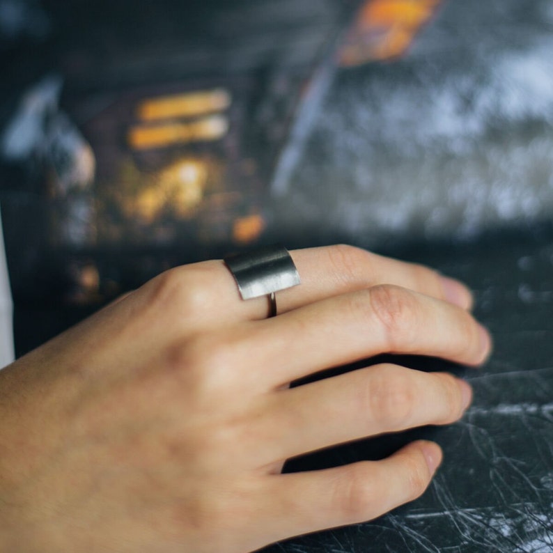 Minimalist Black Ring Women Unique Black Statement Ring - Etsy