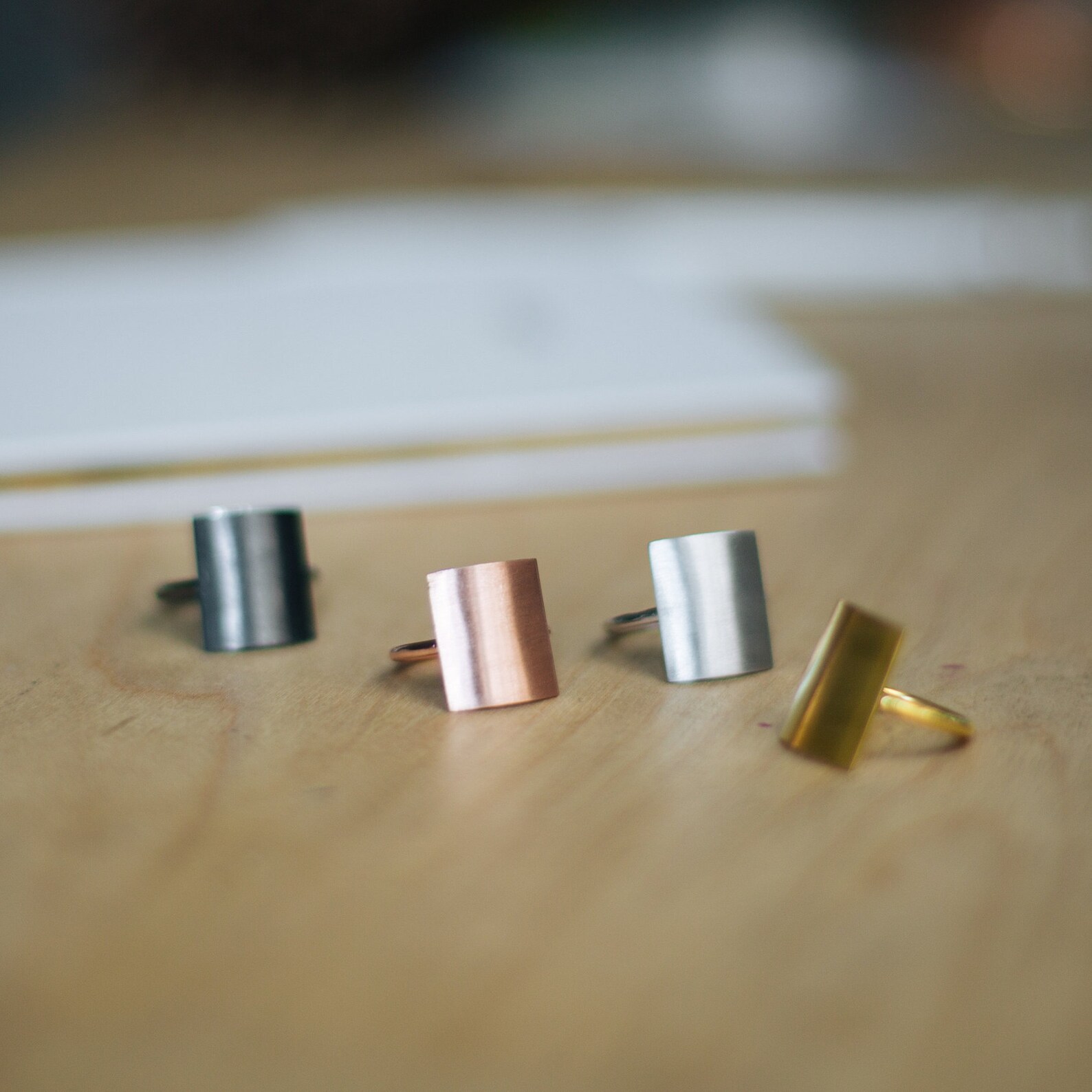 Minimalist Black Ring Women Unique Black Statement Ring | Etsy