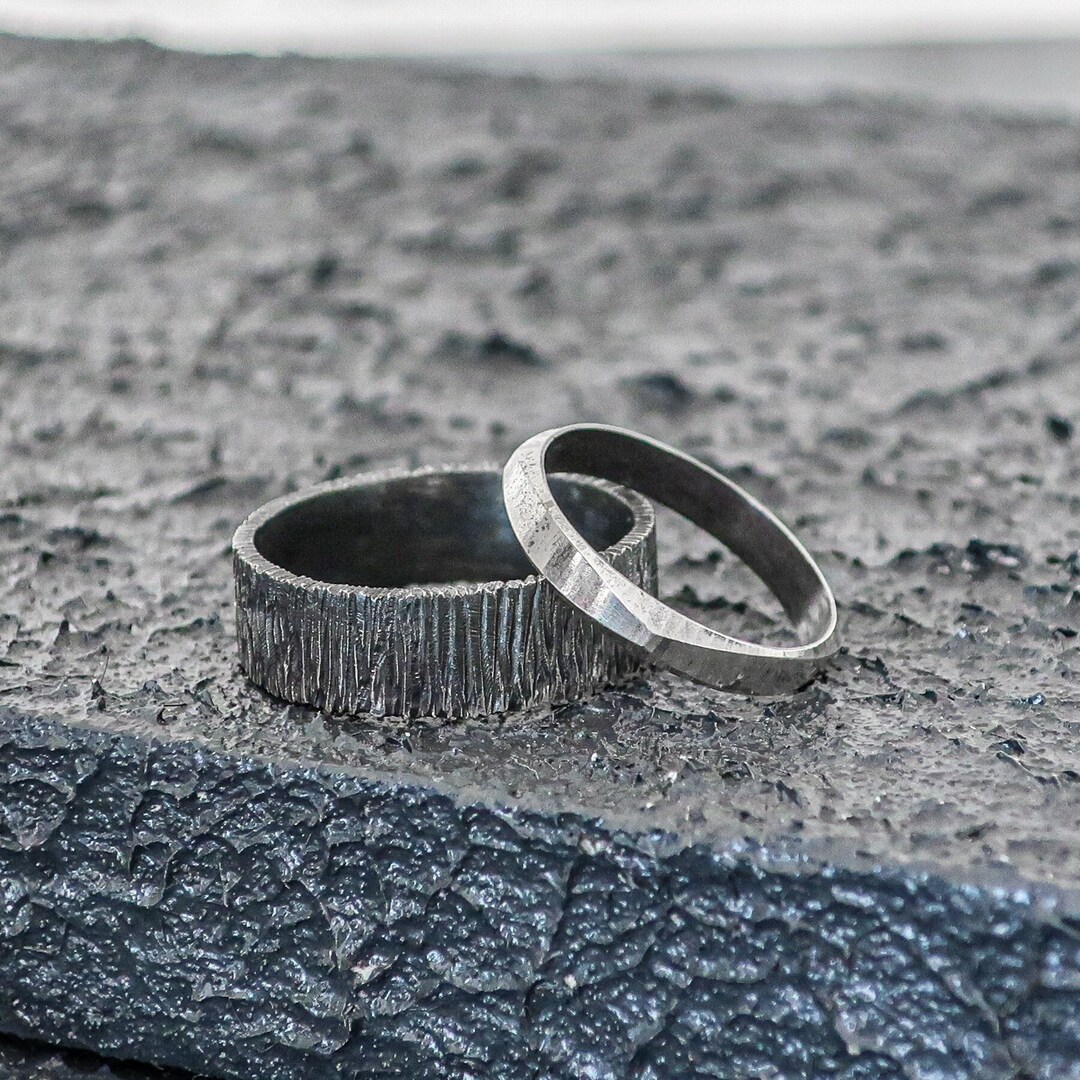 Medieval Matching Wedding Ring Set Victorian Renaissance Ring Middle ...