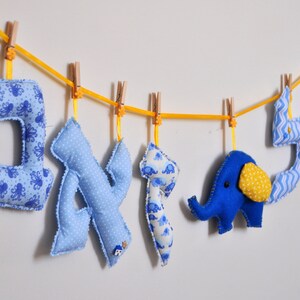 7" Fabric Letter Name Banner,hanging Fabric Letters,baby Name Fabric ...