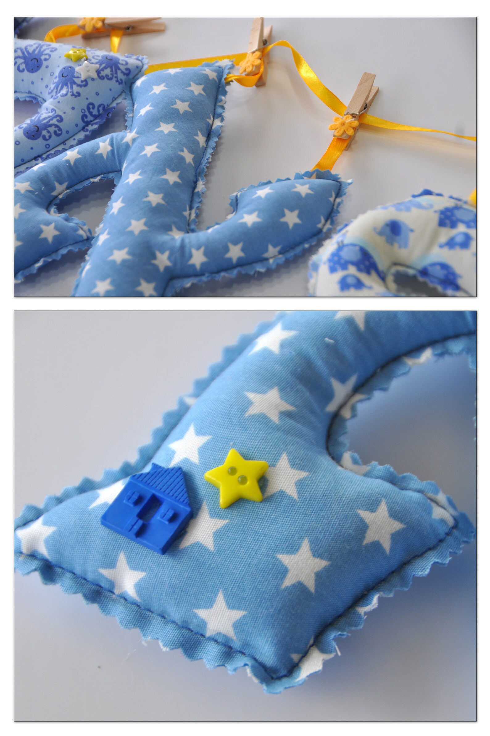 7 Fabric Letter Name Banner,hanging Fabric Letters,baby Name Fabric ...