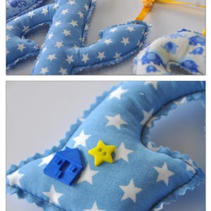 7" Fabric Letter Name Banner,hanging Fabric Letters,baby Name Fabric ...