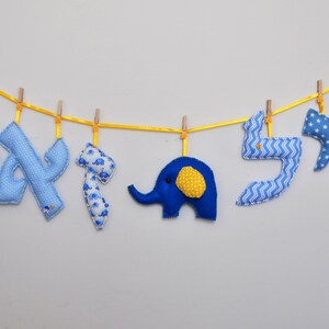 7" Fabric Letter Name Banner,hanging Fabric Letters,baby Name Fabric ...