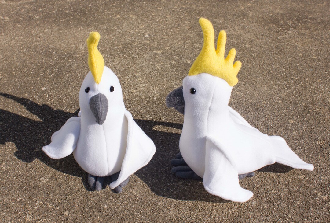 Stuffed Cockatoo Fleece Cockatoo Plush Cockatoo Parrot Rainforest Bird ...