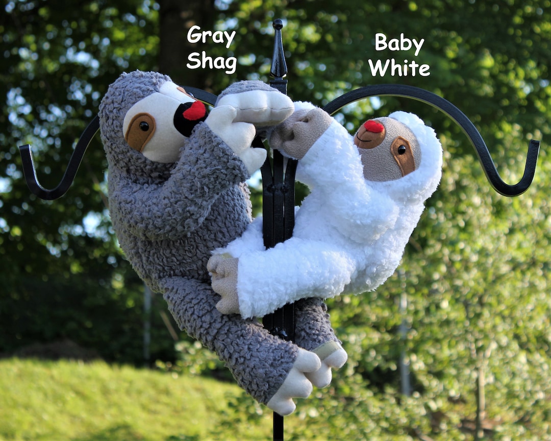 Stuffed Sloth Animal, Sloth Fleece Animal Gray Sloth Hanging Sloth ...