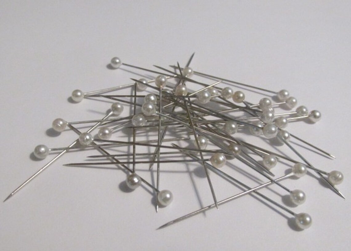 Pearl Head Sewing Pins, Straight Pins, Steel Pins, 1.25" 1.5" 1.75 ...
