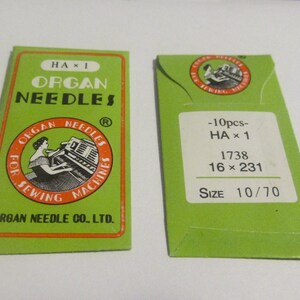 Organ Brand Flat Shank Home Sewing Machine Needles Sun Angel Universal ...