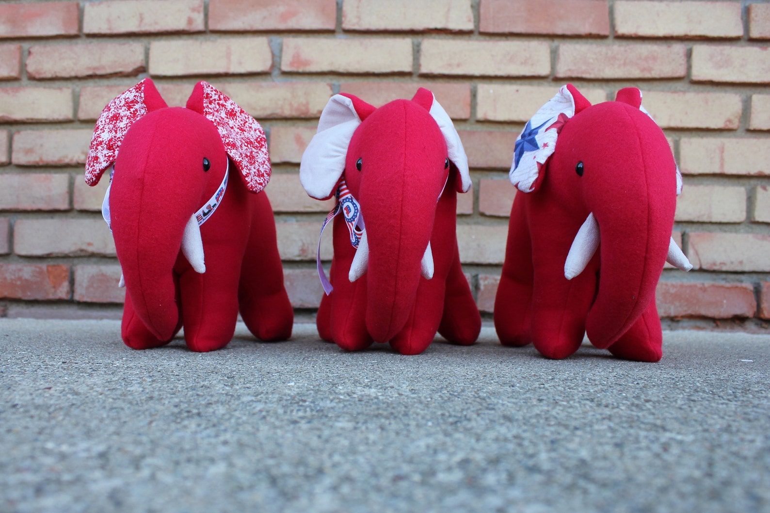 Red Republican Elephant Stuffed Republican Elephant GOP Elephant Fleece ...