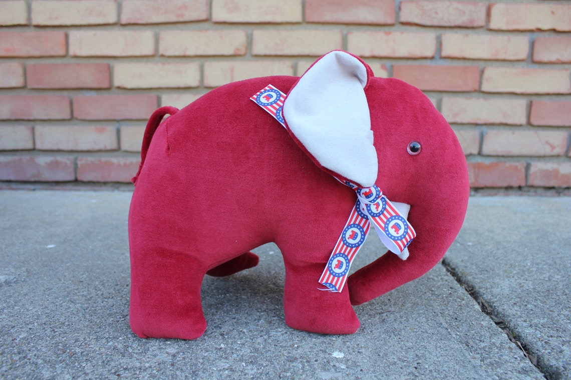 Red Republican Elephant Stuffed Republican Elephant GOP Elephant Fleece ...