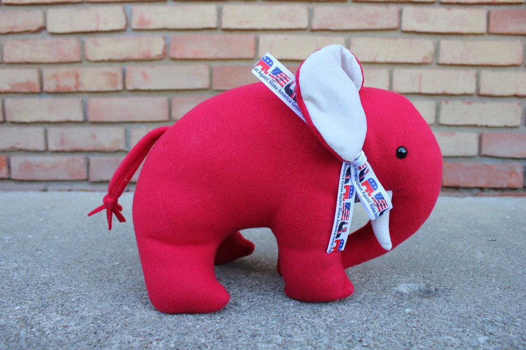 Red Republican Elephant Stuffed Republican Elephant GOP Elephant Fleece ...